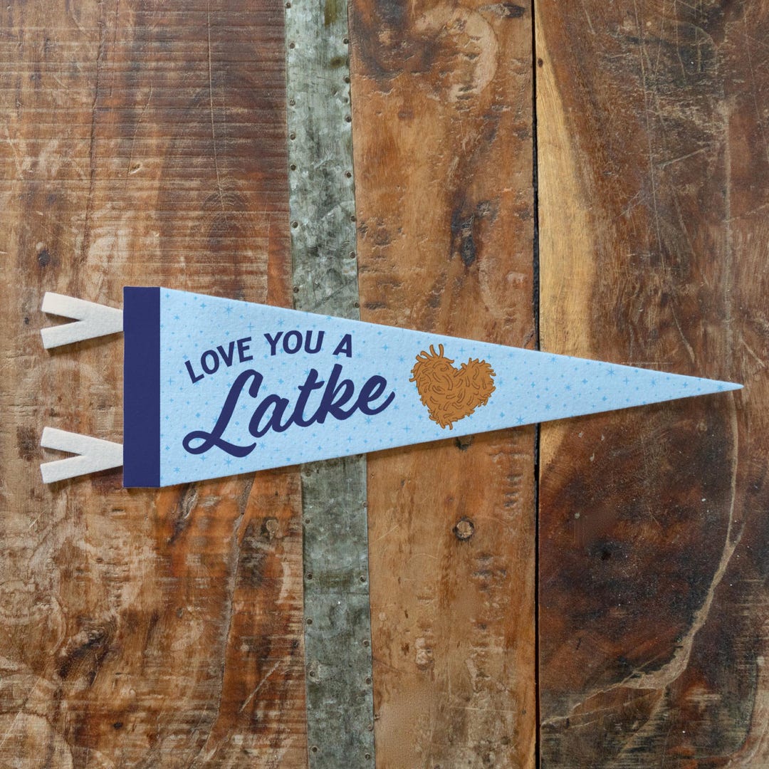 Love You A Latke Felt Pennant | Vintage Funny Banner, Inspirational ...