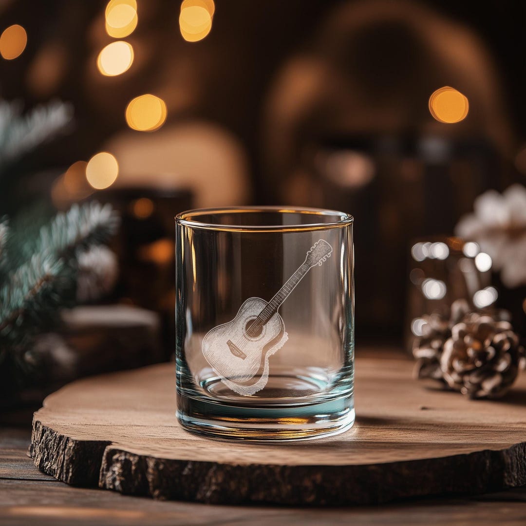 Acoustic Guitar Glasses | Music Themed Personalized Whiskey, Wine ...