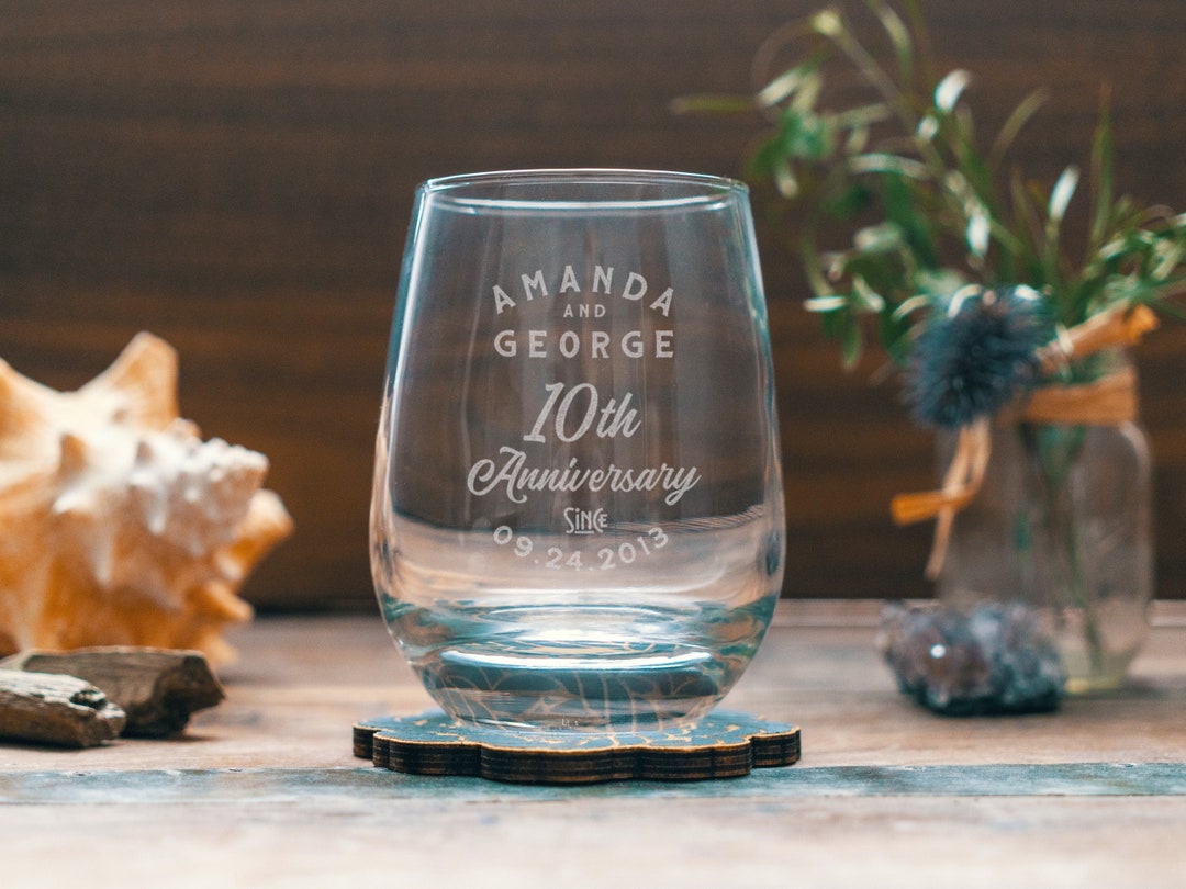 Custom Anniversary Gift Glasses Personalized Glassware for Beer ...