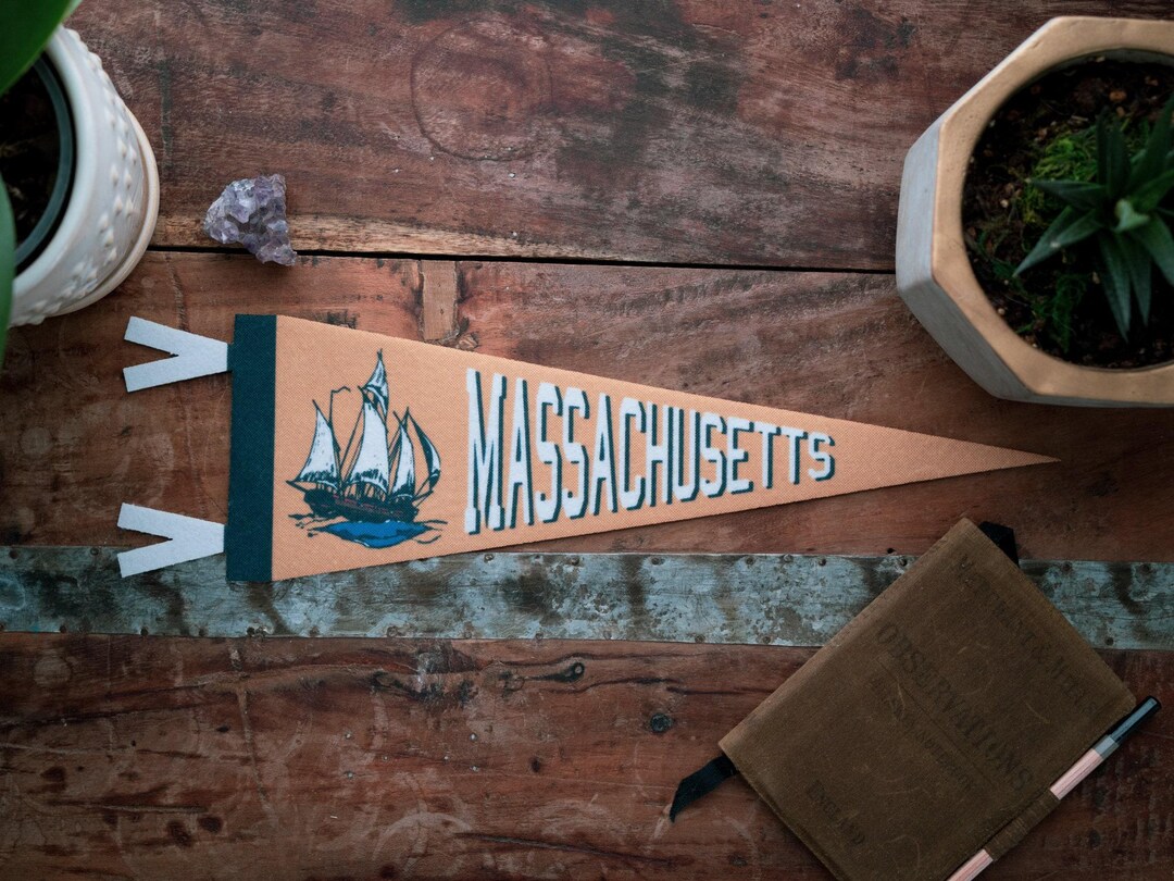 Massachusetts Felt Pennant | New England State Sports Banner Poster ...