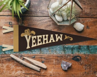 Giddy up Felt Pennant | Vintage Wild West Cowboy Banner, Inspirational ...
