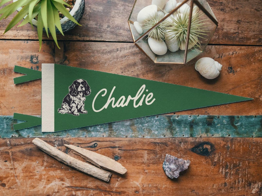Custom Cavalier King Charles Spaniel Name Felt Pennant | Personalized ...