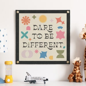 Dare to Be Different Felt Poster Banner Inspirational Wall - Etsy