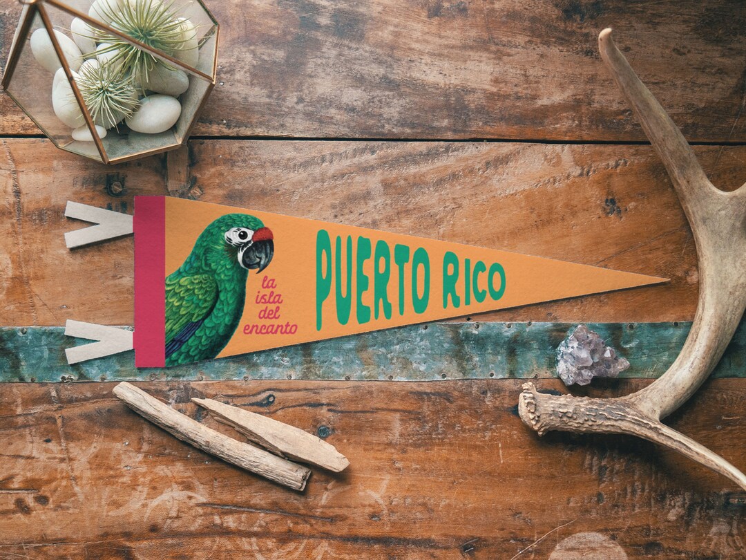 Puerto Rico Felt Pennant | Island of Enchantment Banner Poster. Vintage ...
