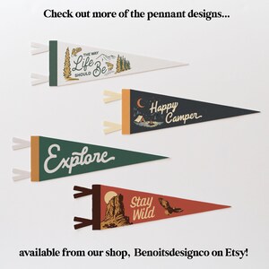 Never Stop Exploring Felt Pennant Inspirational Banner, Adventure Decor ...