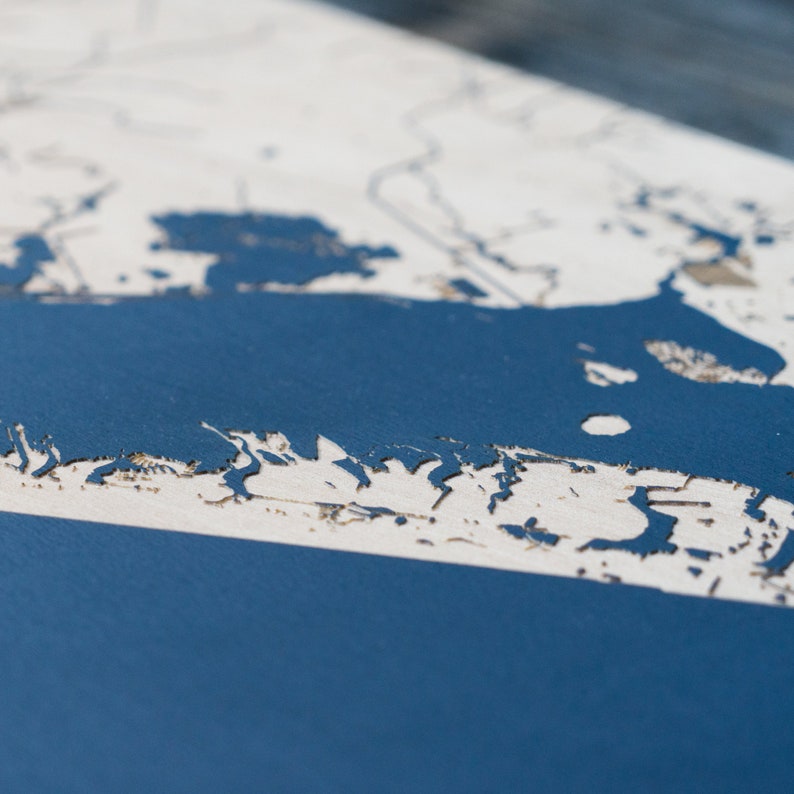 Galveston Texas Map Engraved Wood Coastal Chart Wall Art - Etsy