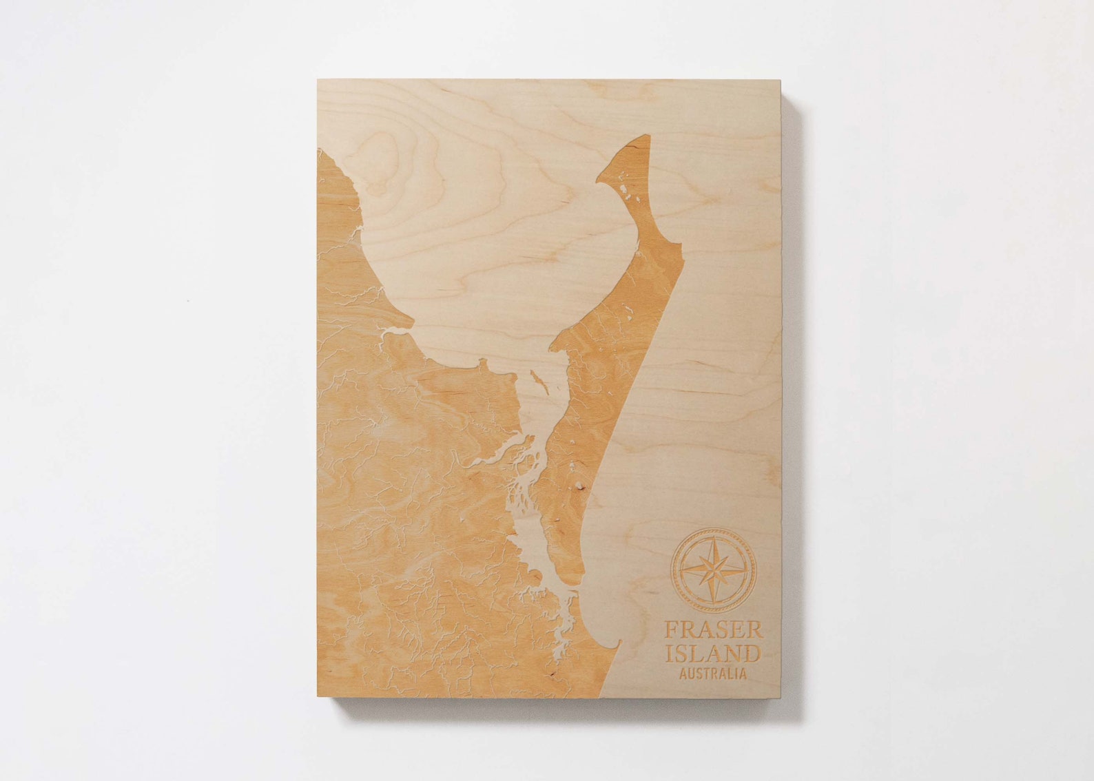 Fraser Island Australia Map Engraved Wood Coastal Chart - Etsy