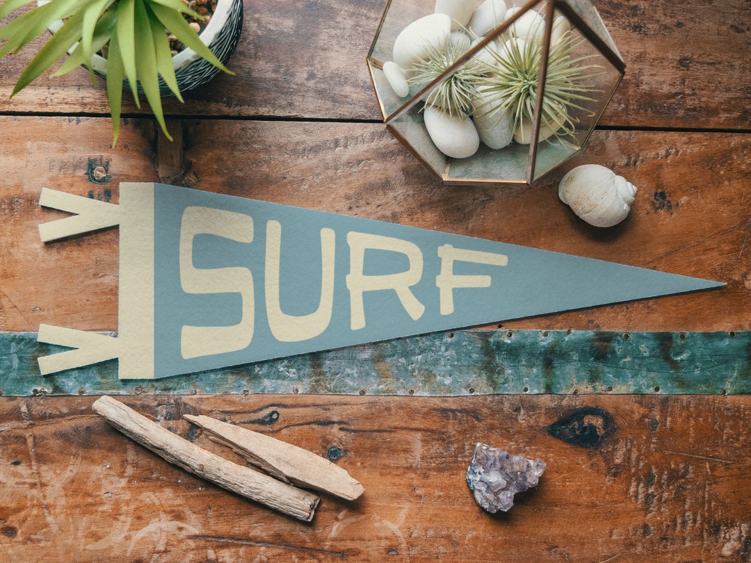 Surf Felt Pennant | Vintage Camp Banner, Surfing Lifestyle Coastal Home ...