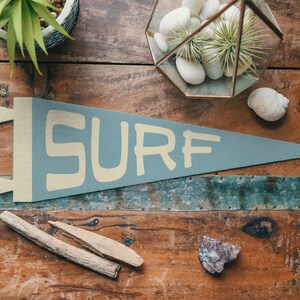 Surf Felt Pennant | Vintage Camp Banner, Surfing Lifestyle Coastal Home ...