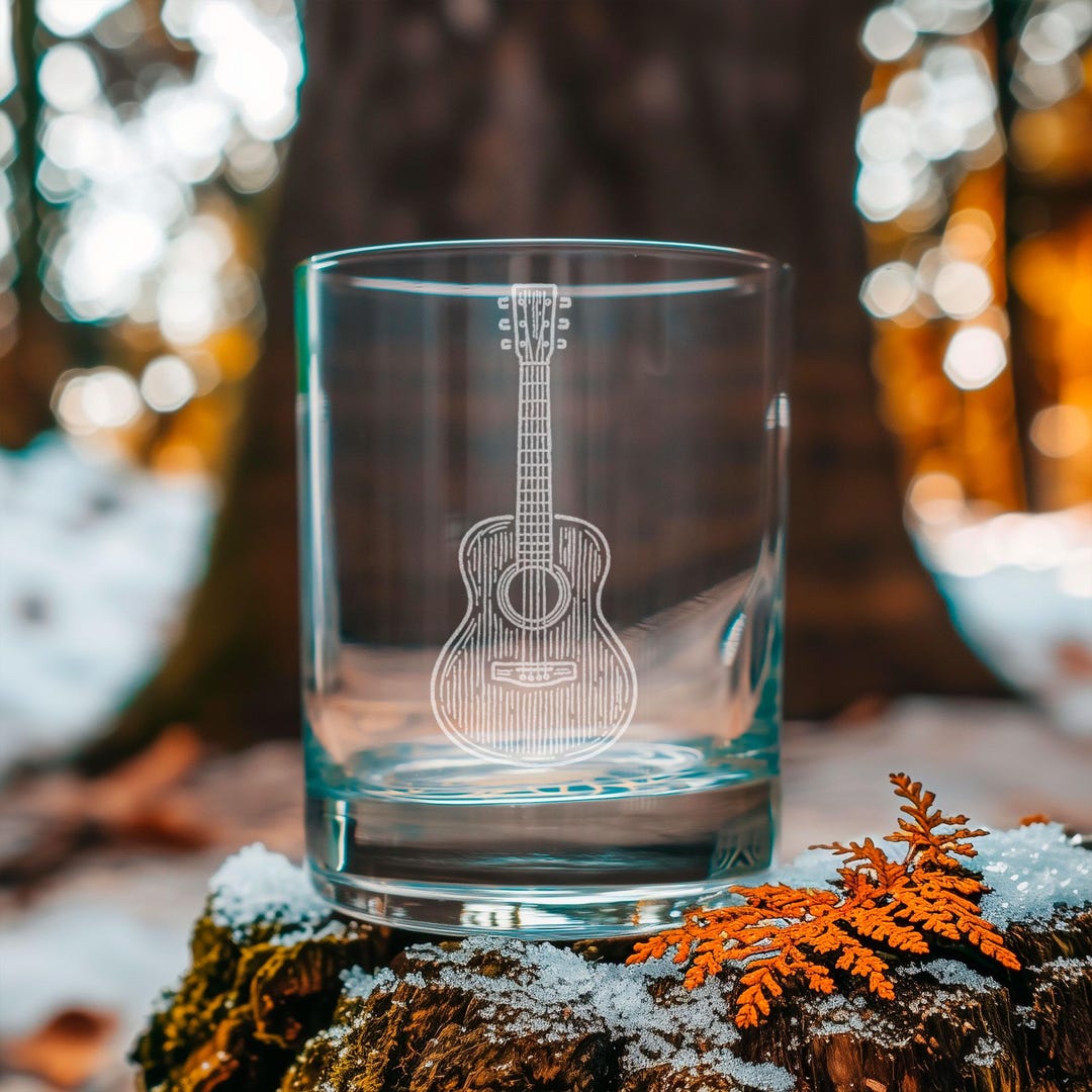 Acoustic Guitar Glasses | Music Themed Personalized Whiskey, Wine ...