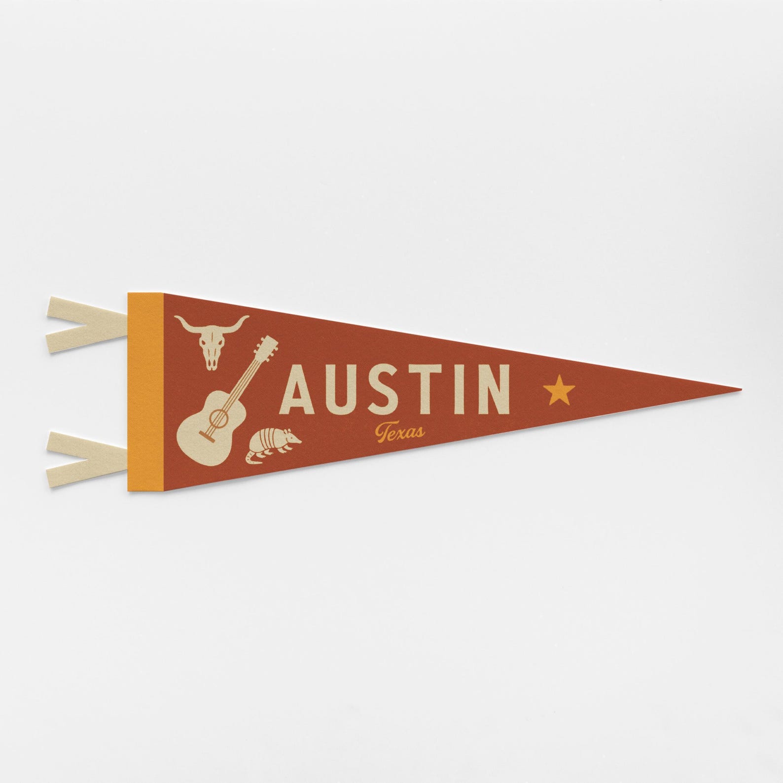 Austin Texas Felt Pennant | City Banner Poster. Vintage Town & State ...