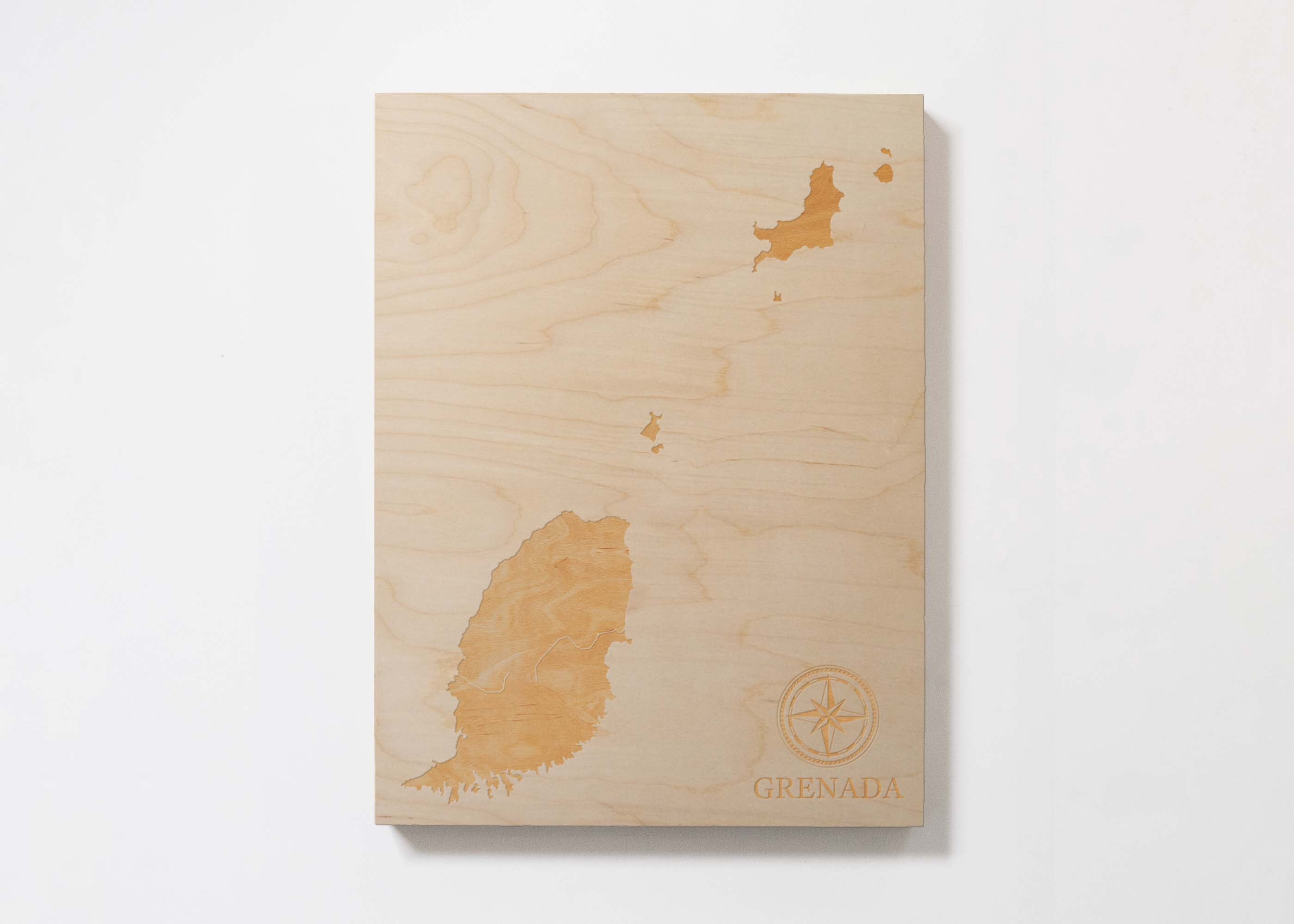 Grenada Map Engraved Wood Coastal Chart Wall Art Sign Beach | Etsy