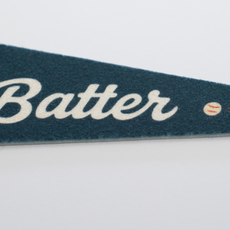 Swing Batter Batter Felt Pennant | Vintage Baseball Decor, Retro Sports ...