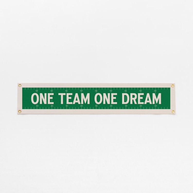 One Team One Dream Felt Football Banner | Vintage Sports Pennant, Team ...