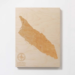 Aruba Map Engraved Wood Coastal Chart Wall Art Sign Beach - Etsy
