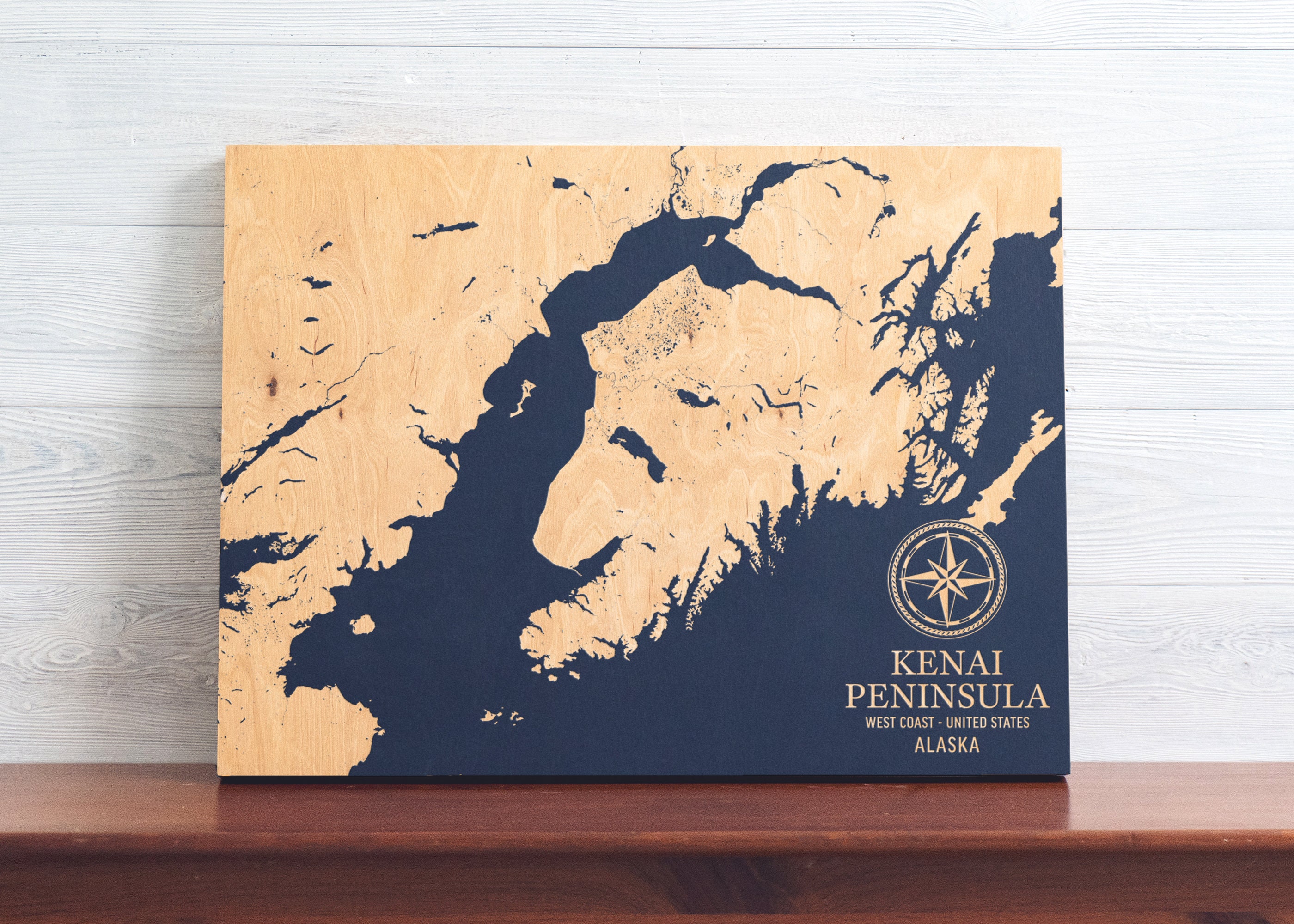 Home Décor Alaska Wood Engraved Map Wall Décor etna.com.pe