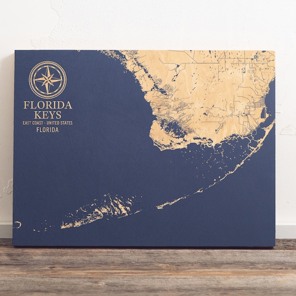 Florida Keys Map Nautical Chart - Etsy