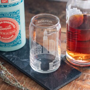 Boston, Massachusetts City Skyline Engraved Glasses | Hometown Pride ...