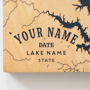 Kaw Lake Oklahoma | Custom Lake Map Home Decor, Personalized Lake House ...