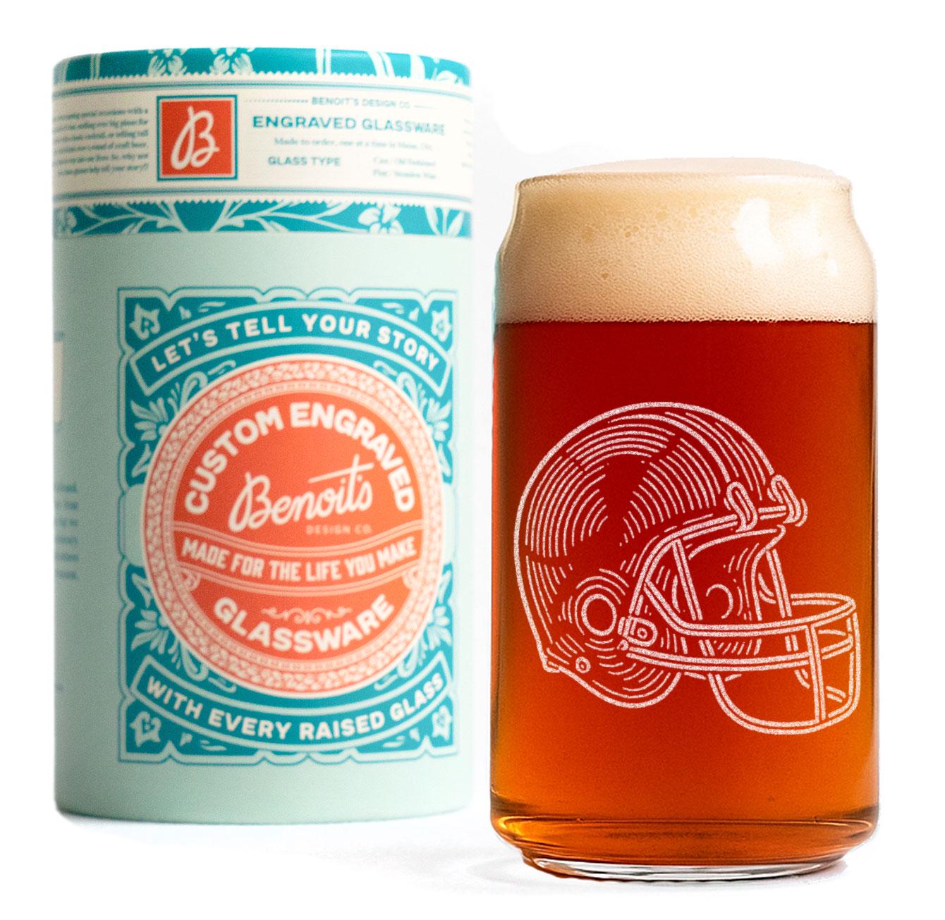 Football Helmet Glasses | Laser Etched Sports Barware | Whiskey, Wine ...