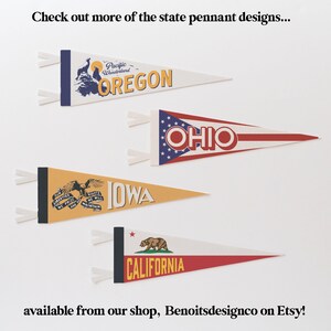 Oregon Felt Pennant Pacific Wonderland State Banner Poster. Vintage ...