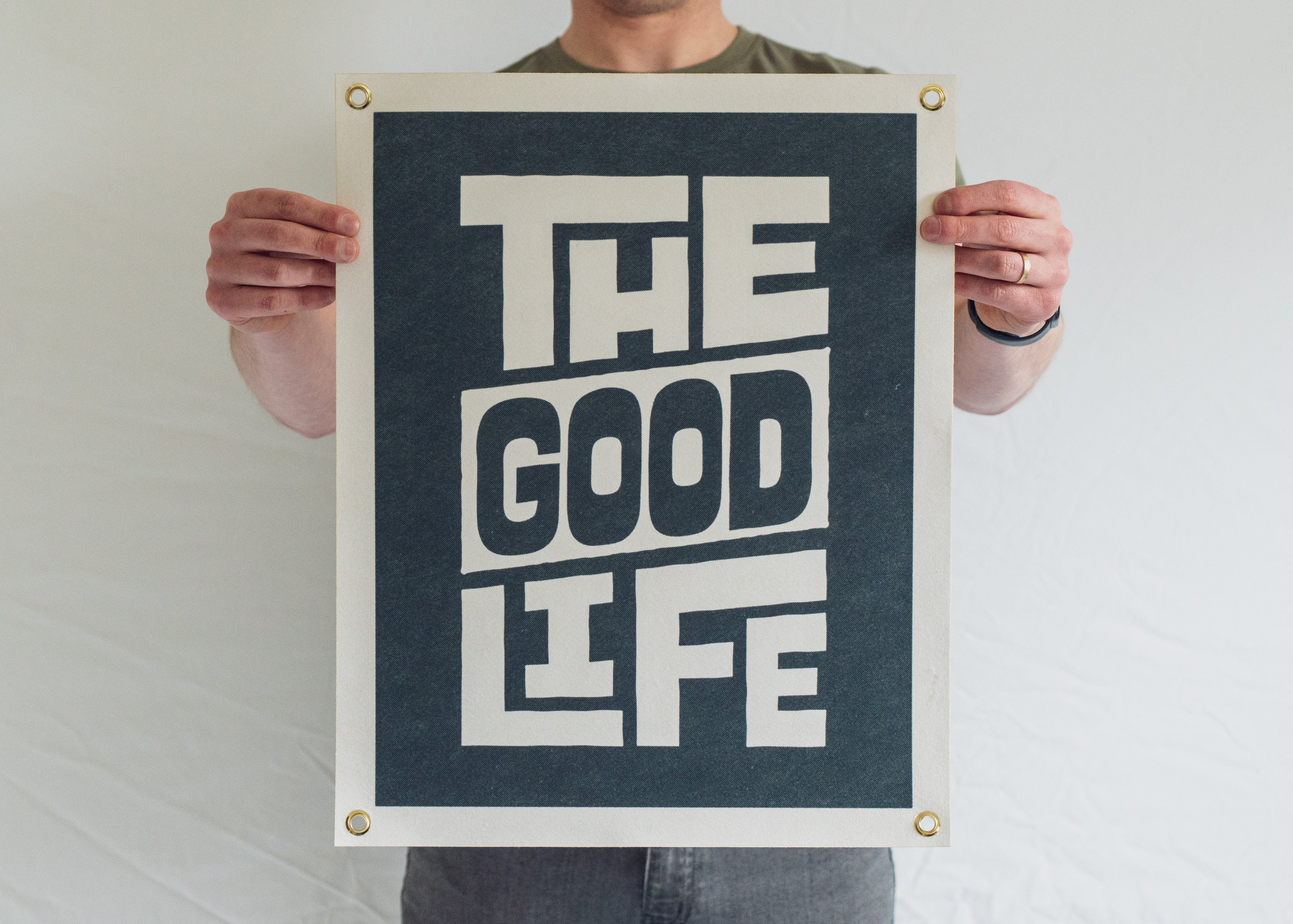 The Good Life Felt Poster Banner Inspirational Flag Design - Etsy