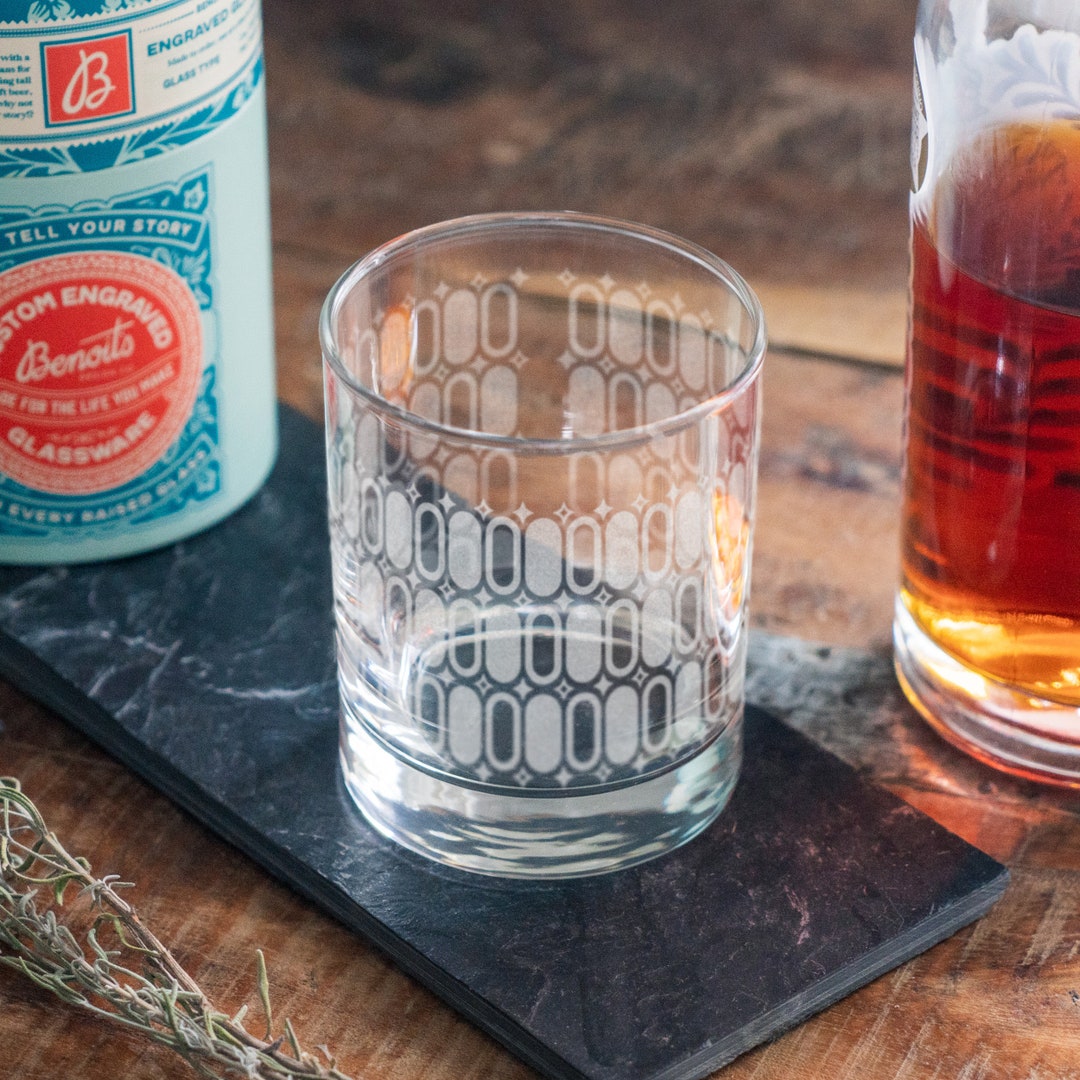 Mid Century Modern Geometric Glasses Custom Glassware for - Etsy