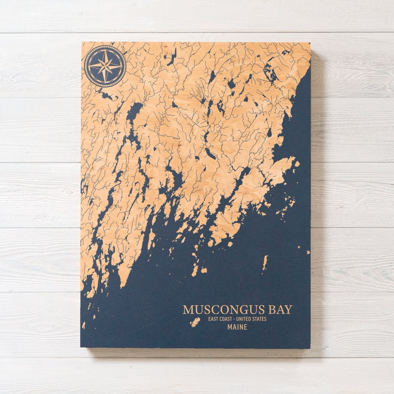 Maine Map Art - Etsy