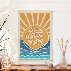 Here Comes the Sun Felt Poster Banner the Beatles Inspired Wall Art ...