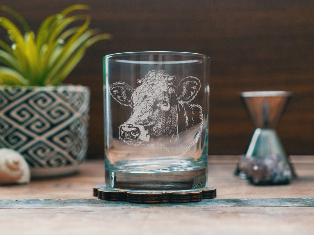 Cow Head Glasses | Personalized Whiskey, Wine & Beer Etched Glassware ...