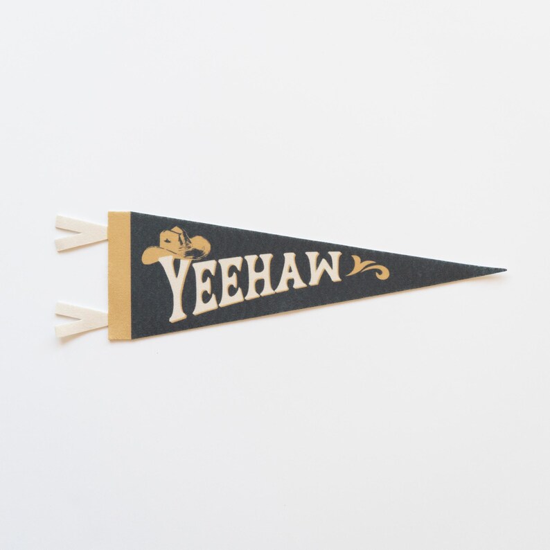 Yeehaw Felt Pennant | Vintage Wild West Cowboy Banner, Inspirational ...