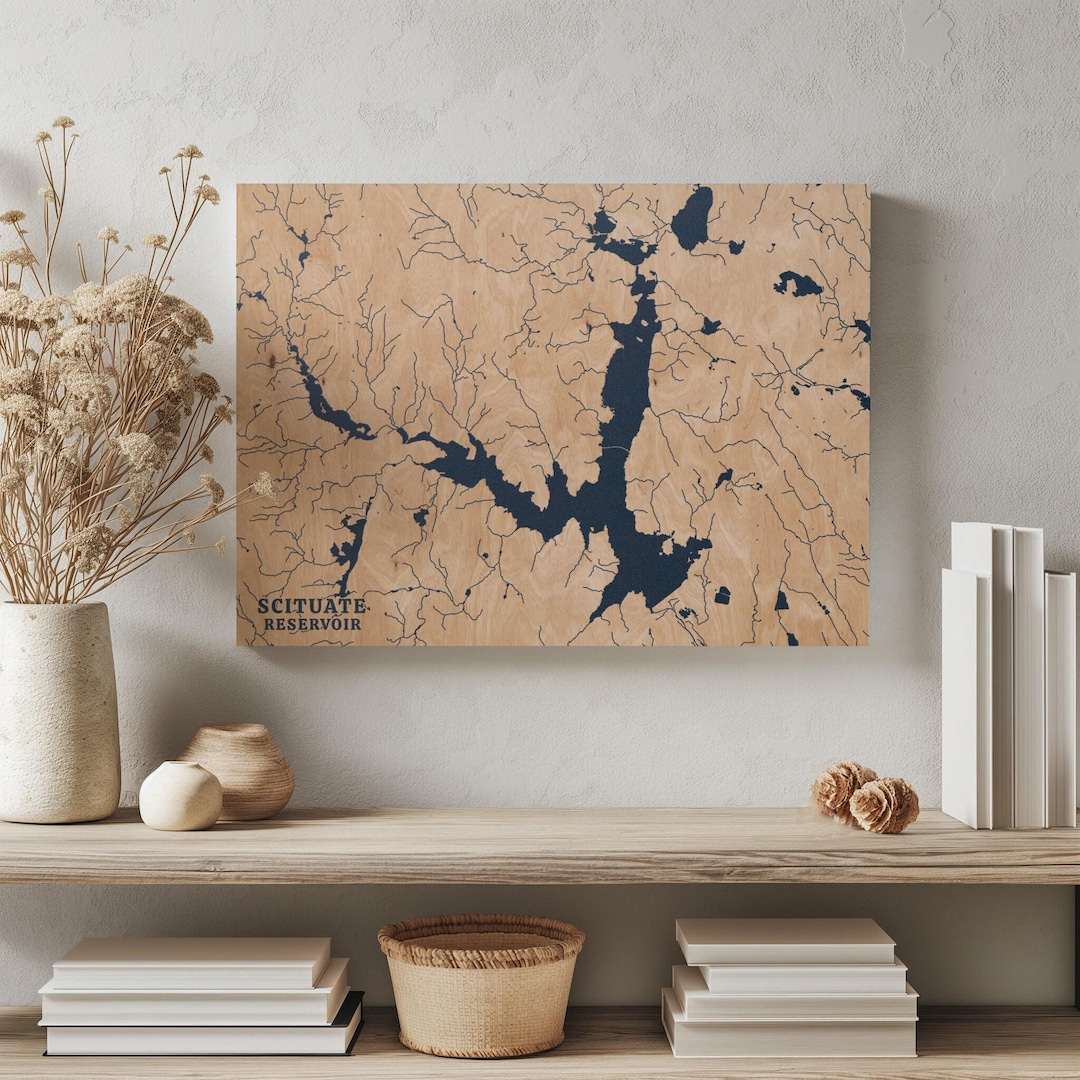 Scituate Reservoir Rhode Island : Personalized Engraved Wood Map ...