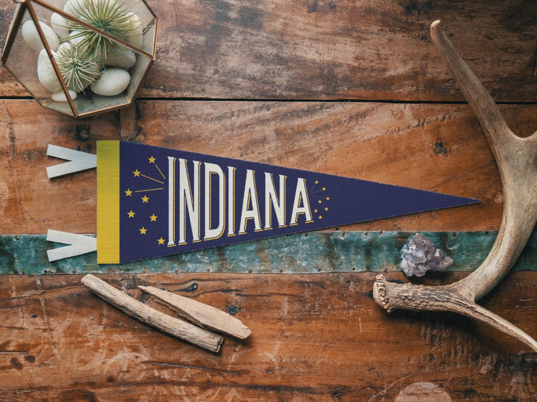 Indiana Felt Pennant | Vintage Midwest Charm Home Decor. Handcrafted ...