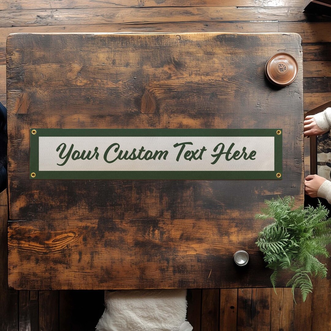 Custom Cursive Name Sign Felt Banner | Classic Vintage Style Typography ...