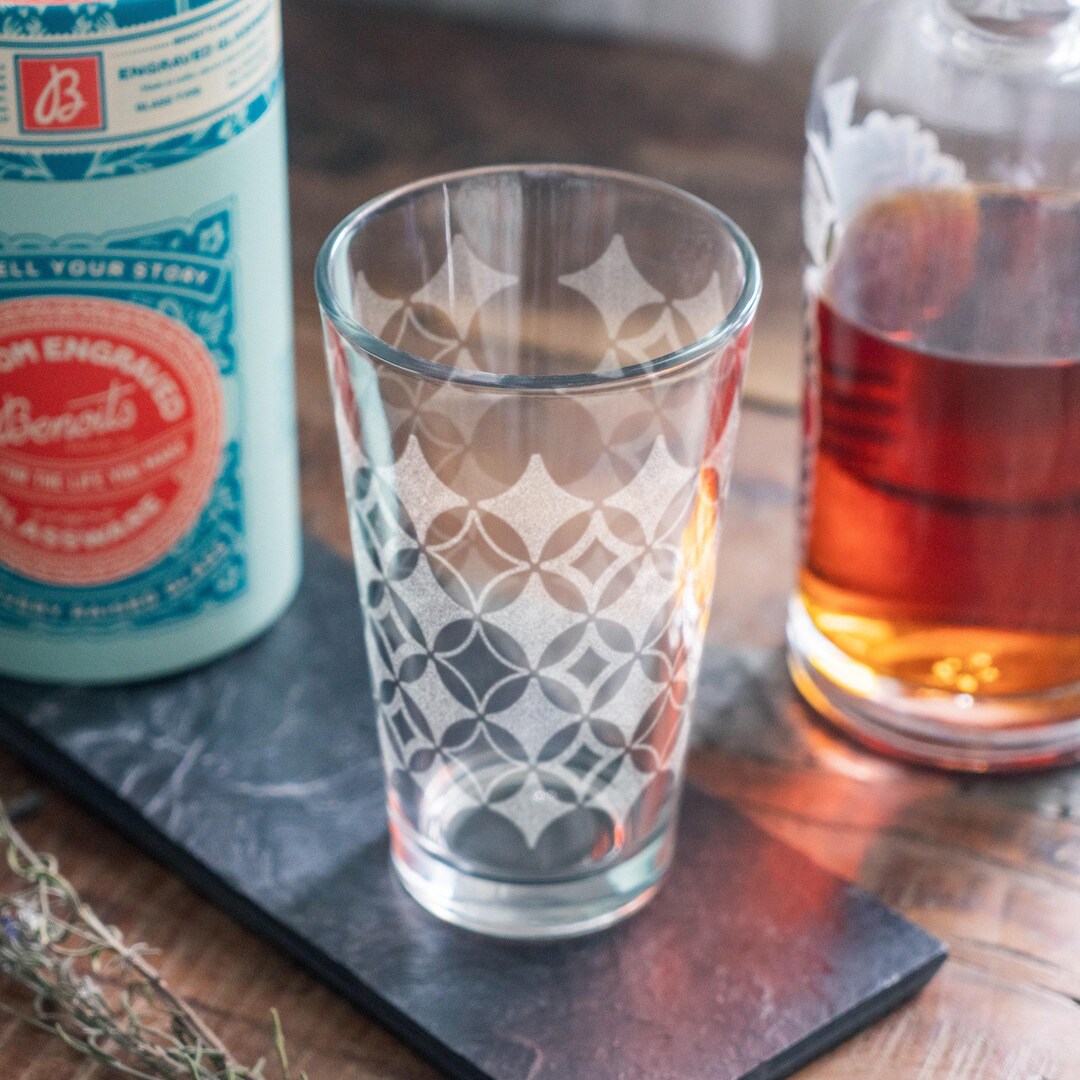 Mid Century Modern Geometric Glasses | Custom Glassware for Beer ...