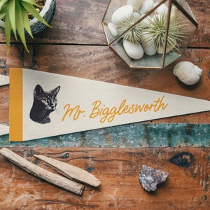 Custom Korat Cat Name Felt Pennant Personalized Bold Vintage Style ...