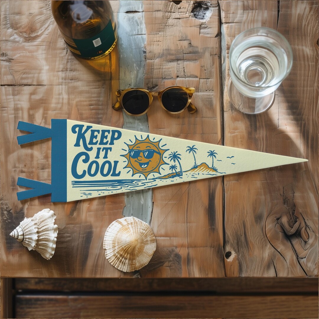 Keep It Cool Felt Pennant | Ocean Wall Decor, Surf Inspired Banner ...