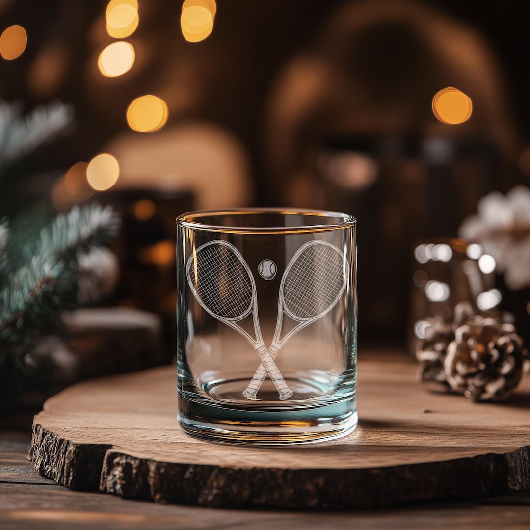 Tennis Racket and Ball Glasses | Sports Themed Whiskey, Wine & Beer ...