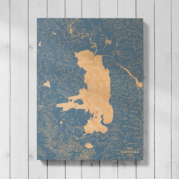 Flathead Lake Map - Etsy