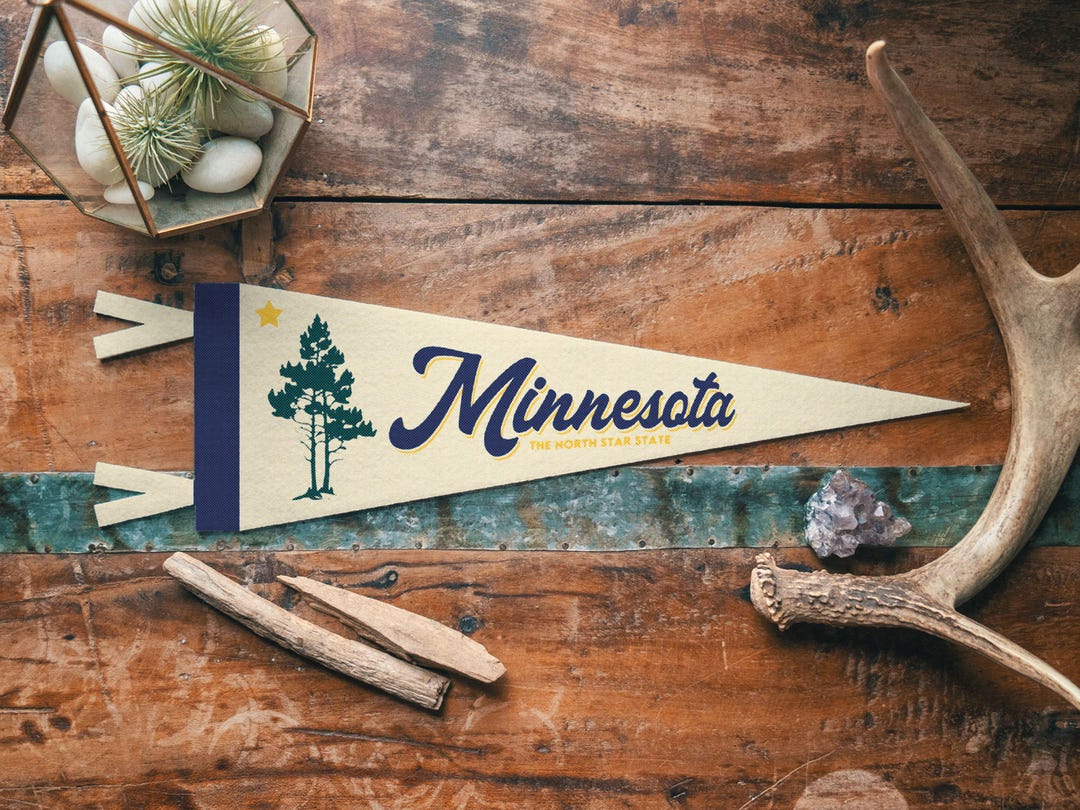 Minnesota Felt Pennant | North Star State Banner Poster. Vintage ...