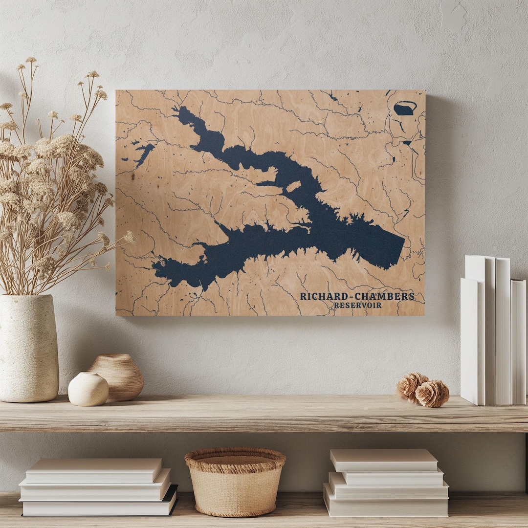 Richard Chambers Reservoir Texas : Personalized Engraved Wood Map ...