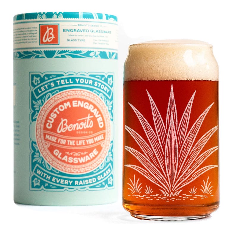 Agave Glass | Laser Etched Southwestern Barware, Engraved Gift for ...