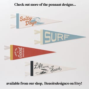 Surf Felt Pennant Vintage Camp Banner, Surfing Lifestyle Coastal Home ...