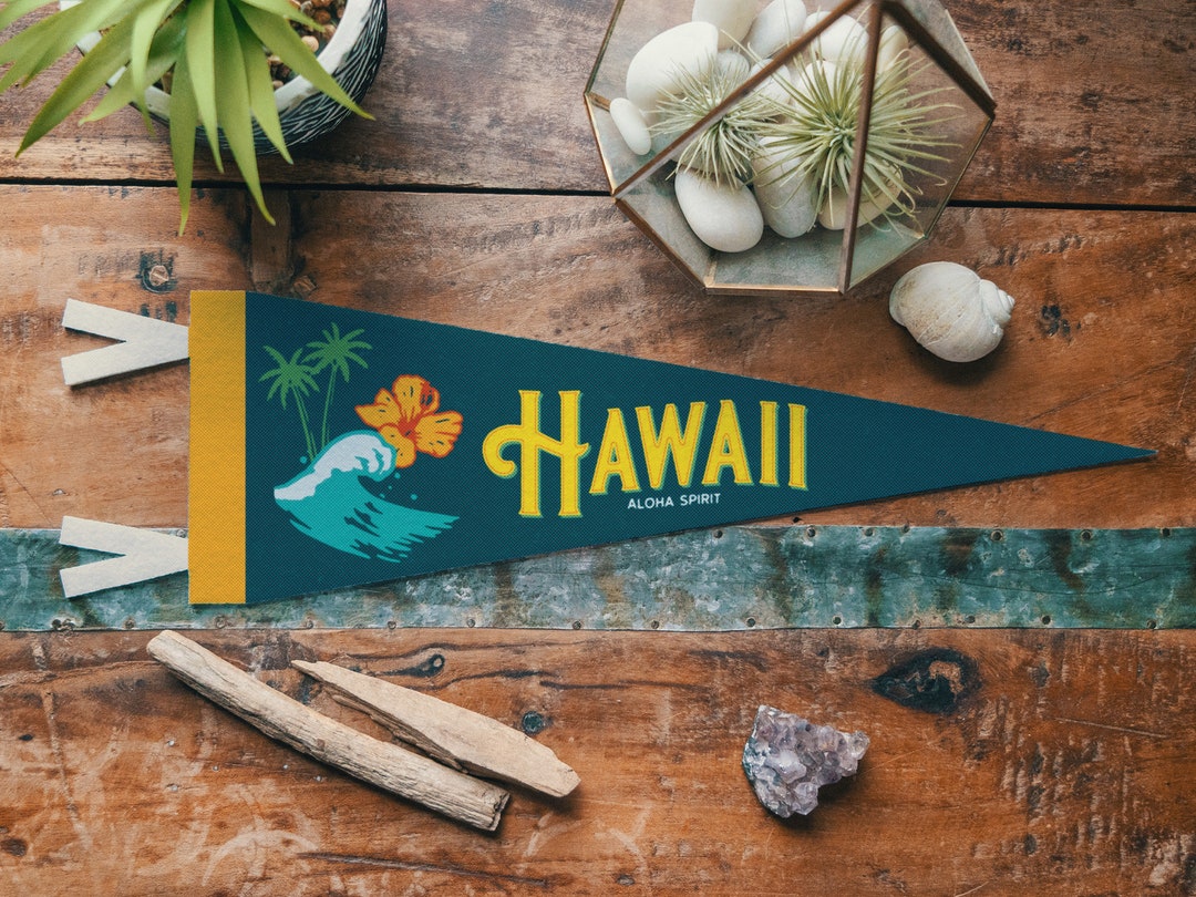 Hawaii Felt Pennant Aloha Spirit State Banner Poster. Vintage ...