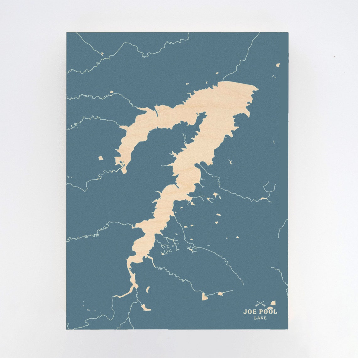 Joe Pool Lake Texas Laser Engraved Wood Wall Art Map Lake | Etsy