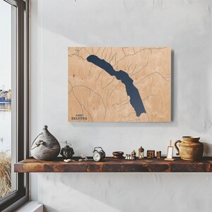 Lake Eklutna Alaska | Custom Lake Map Home Decor, Personalized Lake ...