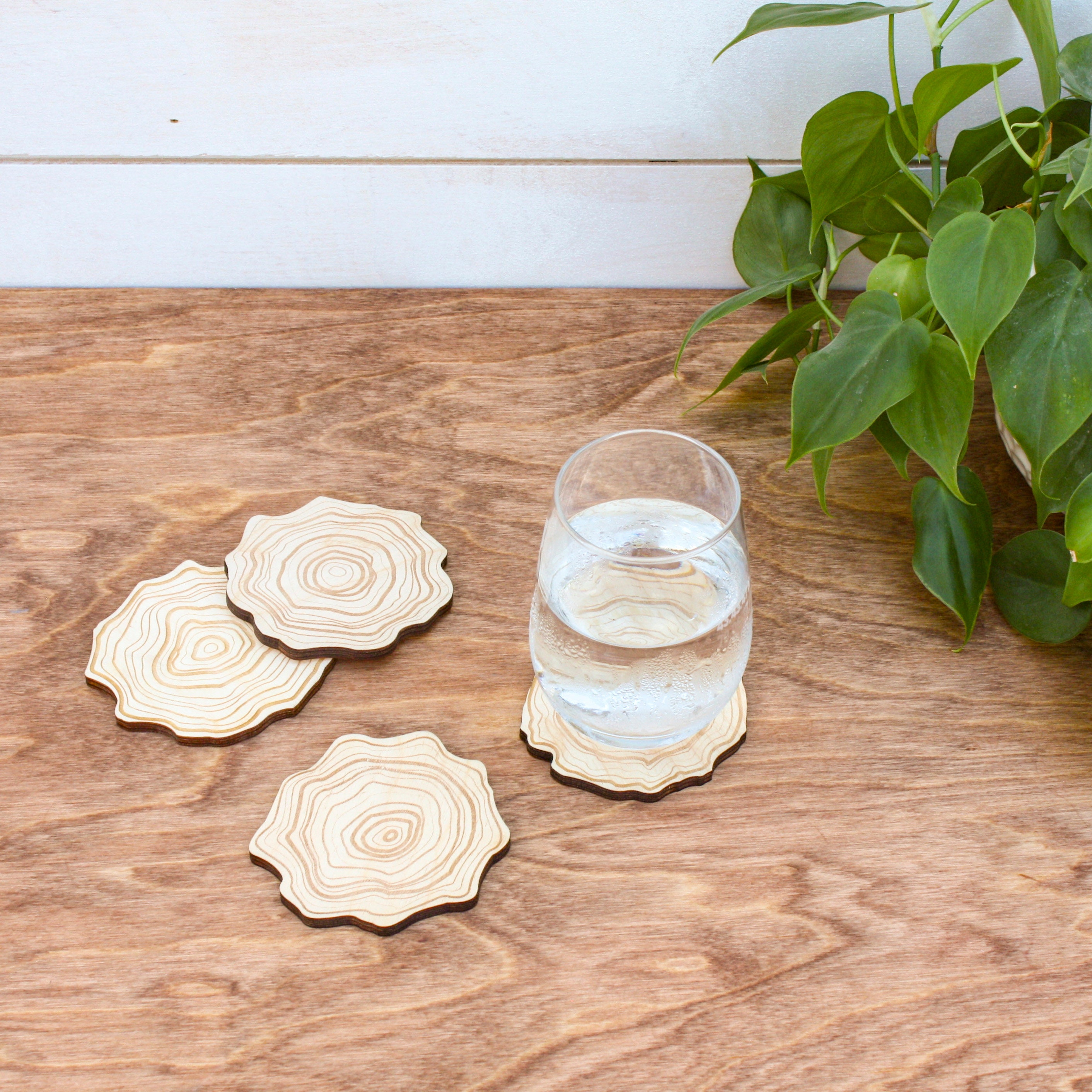 Cross Cut Coasters Tree Round Home Decor Wood Coaster USA | Etsy