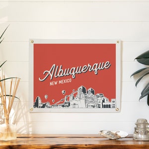 Albuquerque, New Mexico Felt Poster Banner City Skyline Wall Art Print ...