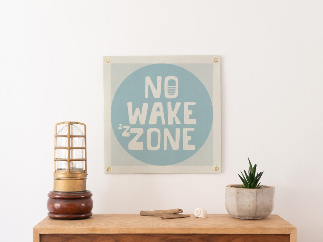 No Wake Zone Felt Poster Banner | Nautical Vintage Style Banner Flag ...