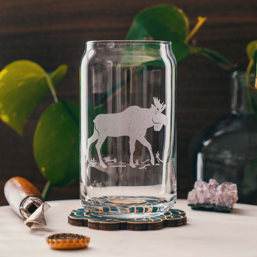 Moose Glasses Personalized Engraved Glassware for Beer, Whiskey, Wine ...